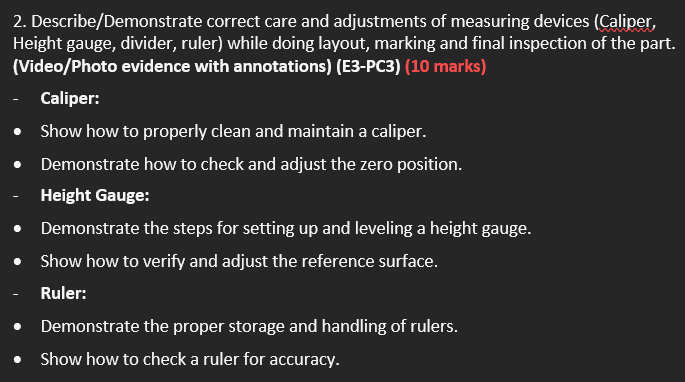 Solved Describe/Demonstrate correct care and adjustments of | Chegg.com