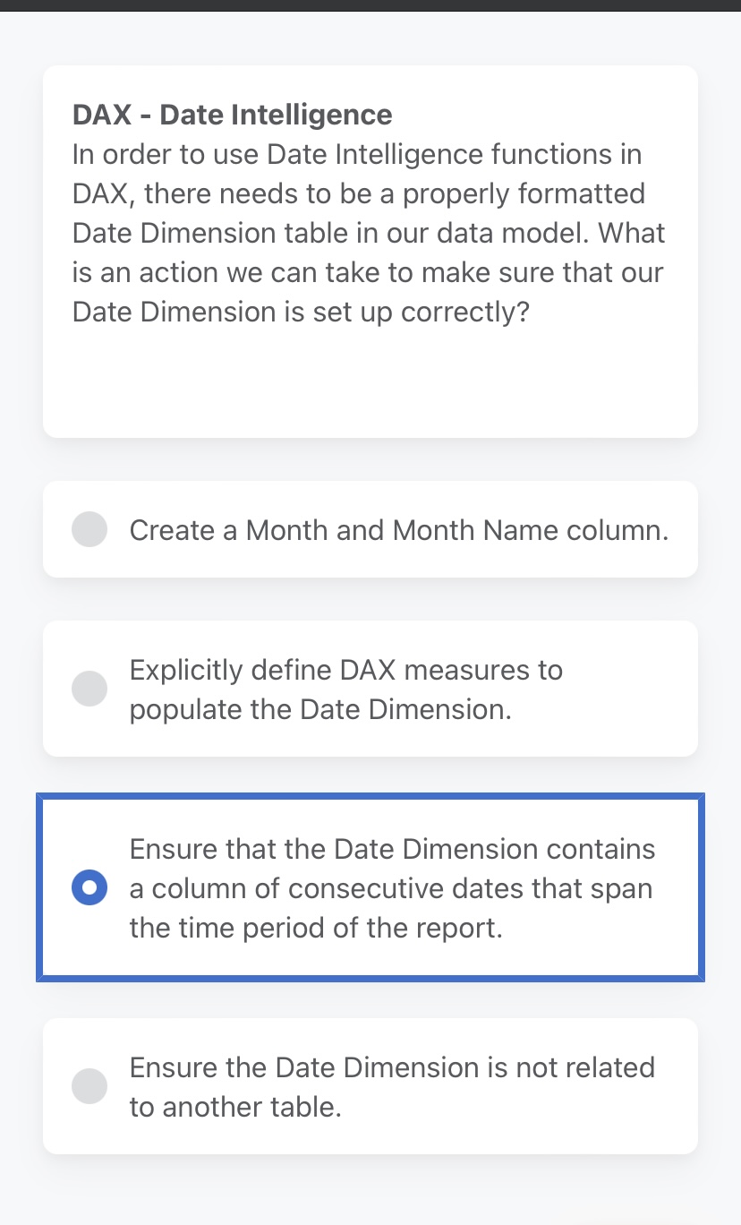 DAX - ﻿Date IntelligenceIn order to use Date | Chegg.com