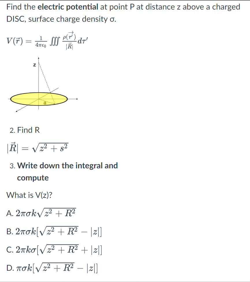 Set up the integral to find the electric field at | Chegg.com