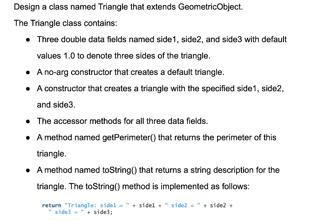 Solved Question 2:[2 marks] class GeometricObject{ public | Chegg.com