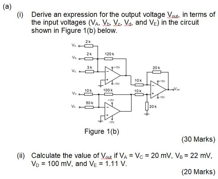 Solved A I Derive An Expression For The Output Volt 3326