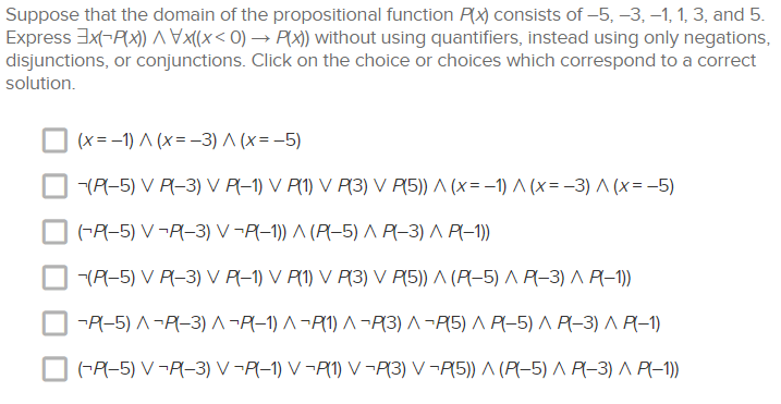 Solved Suppose that the domain of the propositional function | Chegg.com
