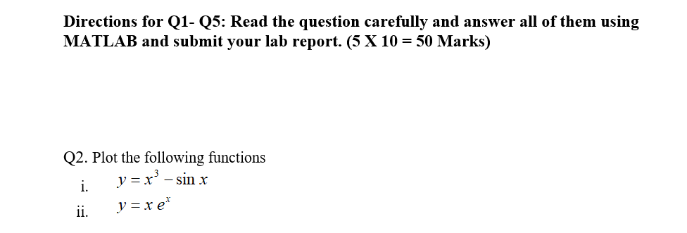Solved Directions for Q1- Q5: Read the question carefully | Chegg.com
