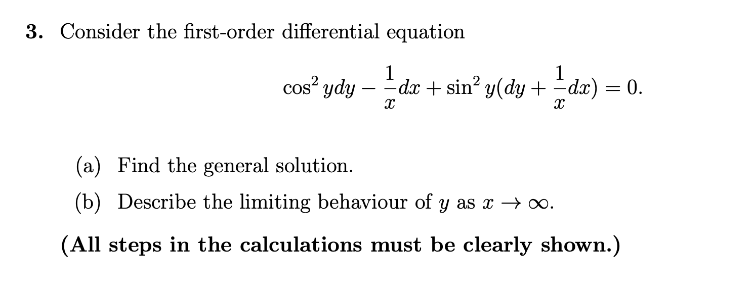 Solved Consider the first-order differential | Chegg.com