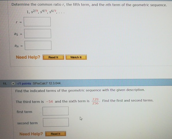 Solved Determine the common ratio r, the fifth term, and the | Chegg.com Solved Determine the common ratio r, the fifth term, and the | Chegg.com