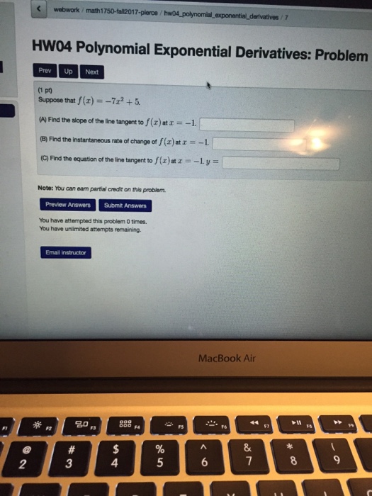 Solved HW04 Polynomial Exponential Derivatives: Problem 6 | Chegg.com