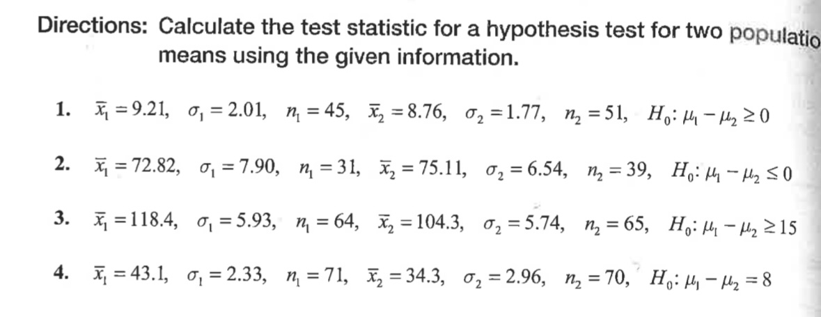 Solved Calculate the test statistic for a hypothesis test | Chegg.com