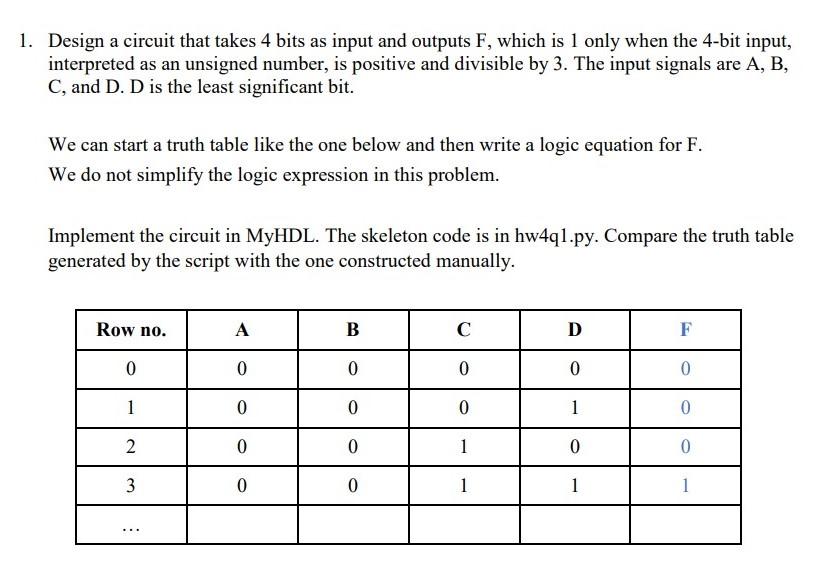 Solved Skeleton code: from myhdl import block, always_comb, | Chegg.com