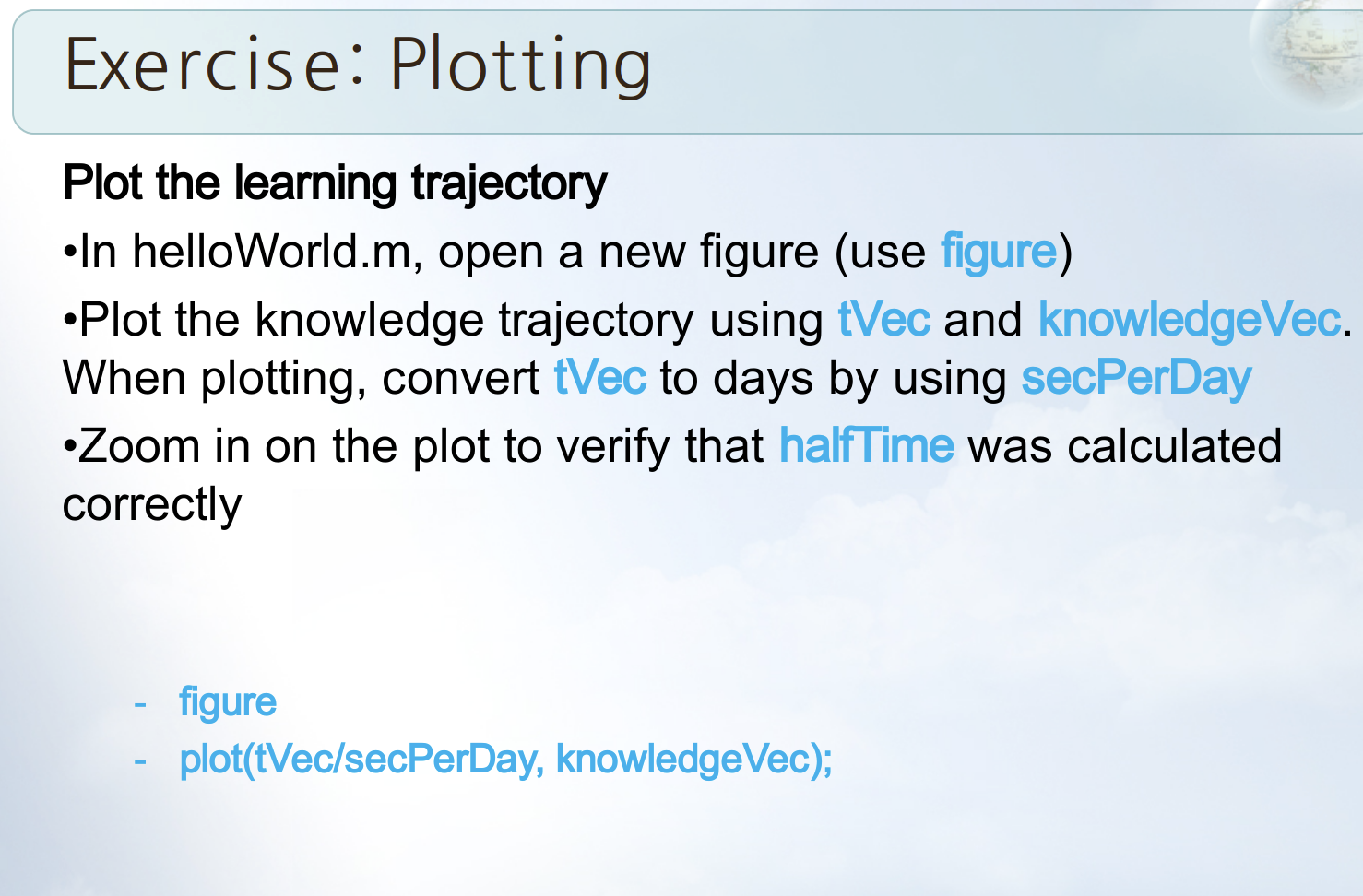Exercise: Plotting Plot the learning trajectory •In | Chegg.com