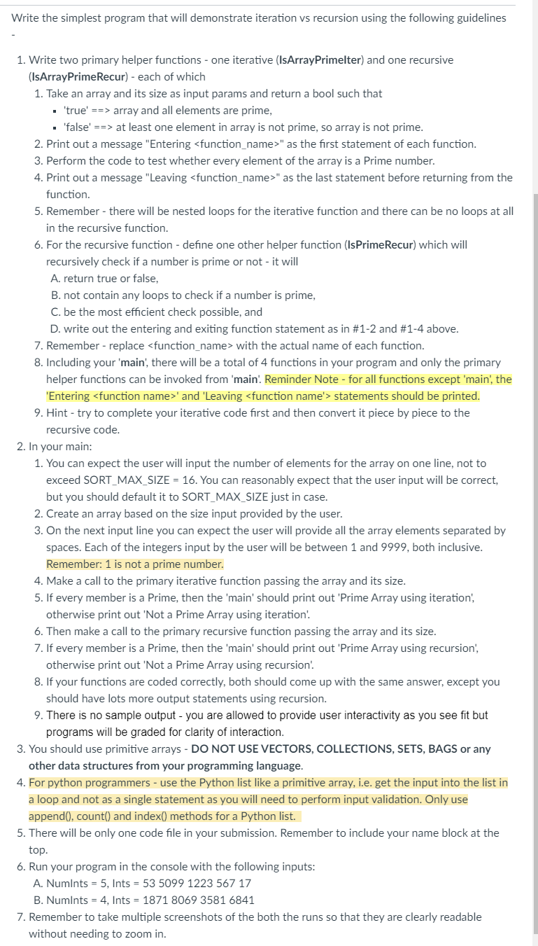 Solved Write the simplest program that will demonstrate | Chegg.com