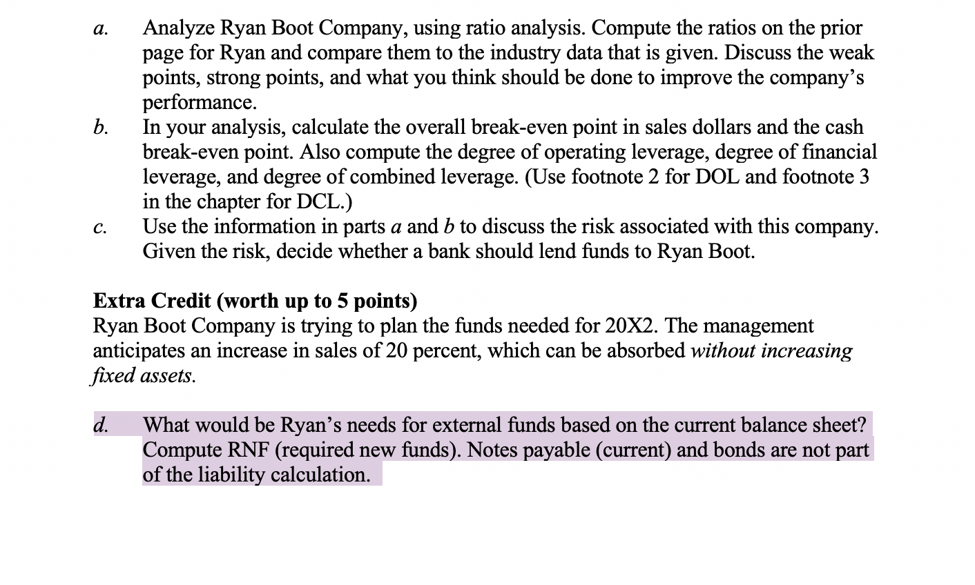 Solved Ryan Boot Company (review of Chapters 2 through 5) | Chegg.com