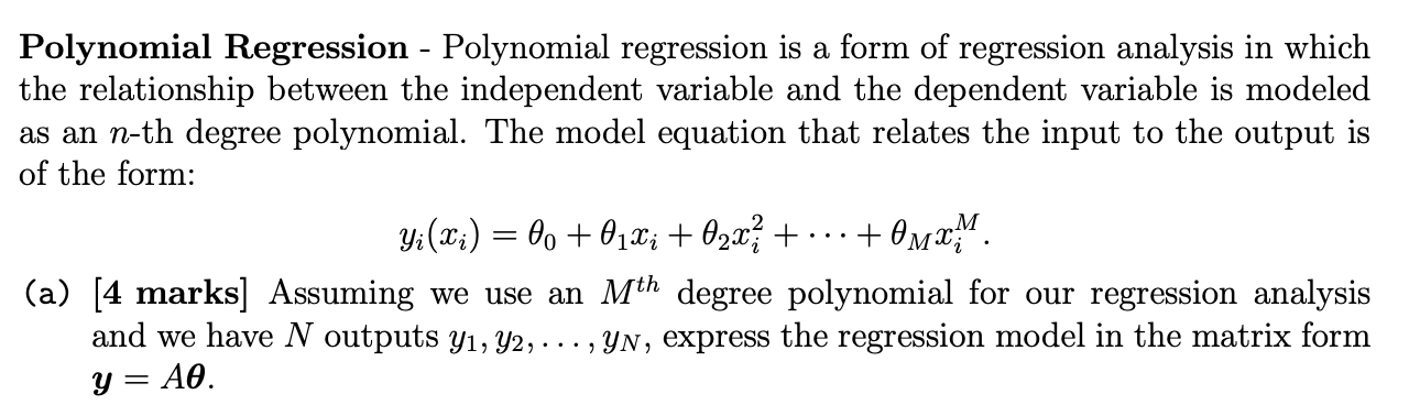 Polynomial Regression - Polynomial regression is a | Chegg.com
