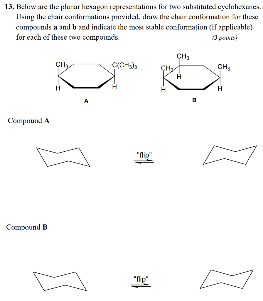 Solved 13. Below are the planar hexagon representations for | Chegg.com