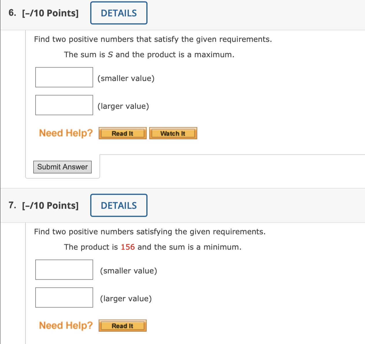 Solved Find two positive numbers satisfying the given | Chegg.com