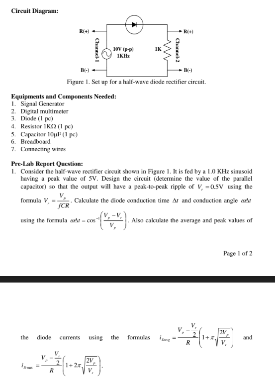 Solved Circuit Diagram: Equipments and Components Needed: 1. | Chegg.com