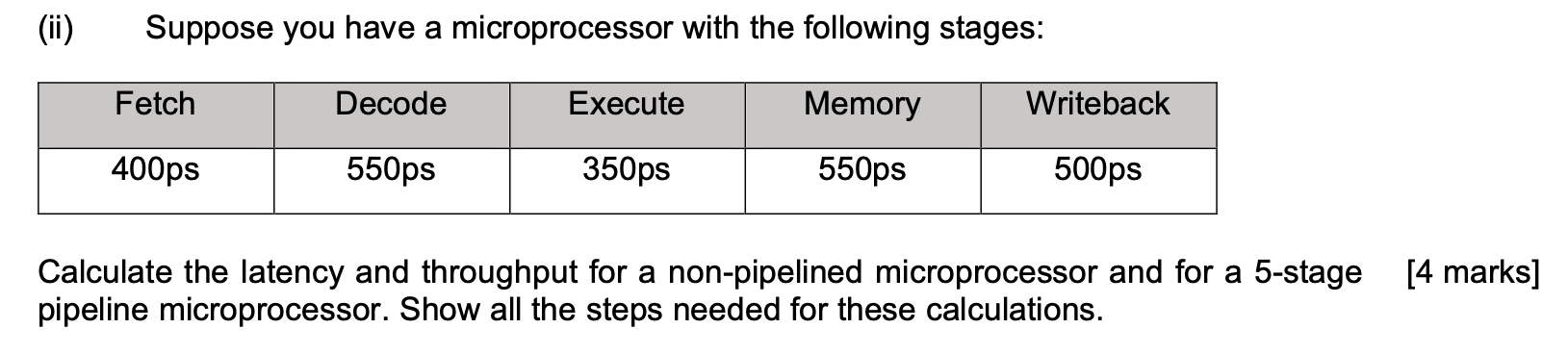 Solved Suppose you have a microprocessor with the following | Chegg.com