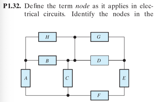 Solved P1.32. Define the term node as it applies in elec- | Chegg.com