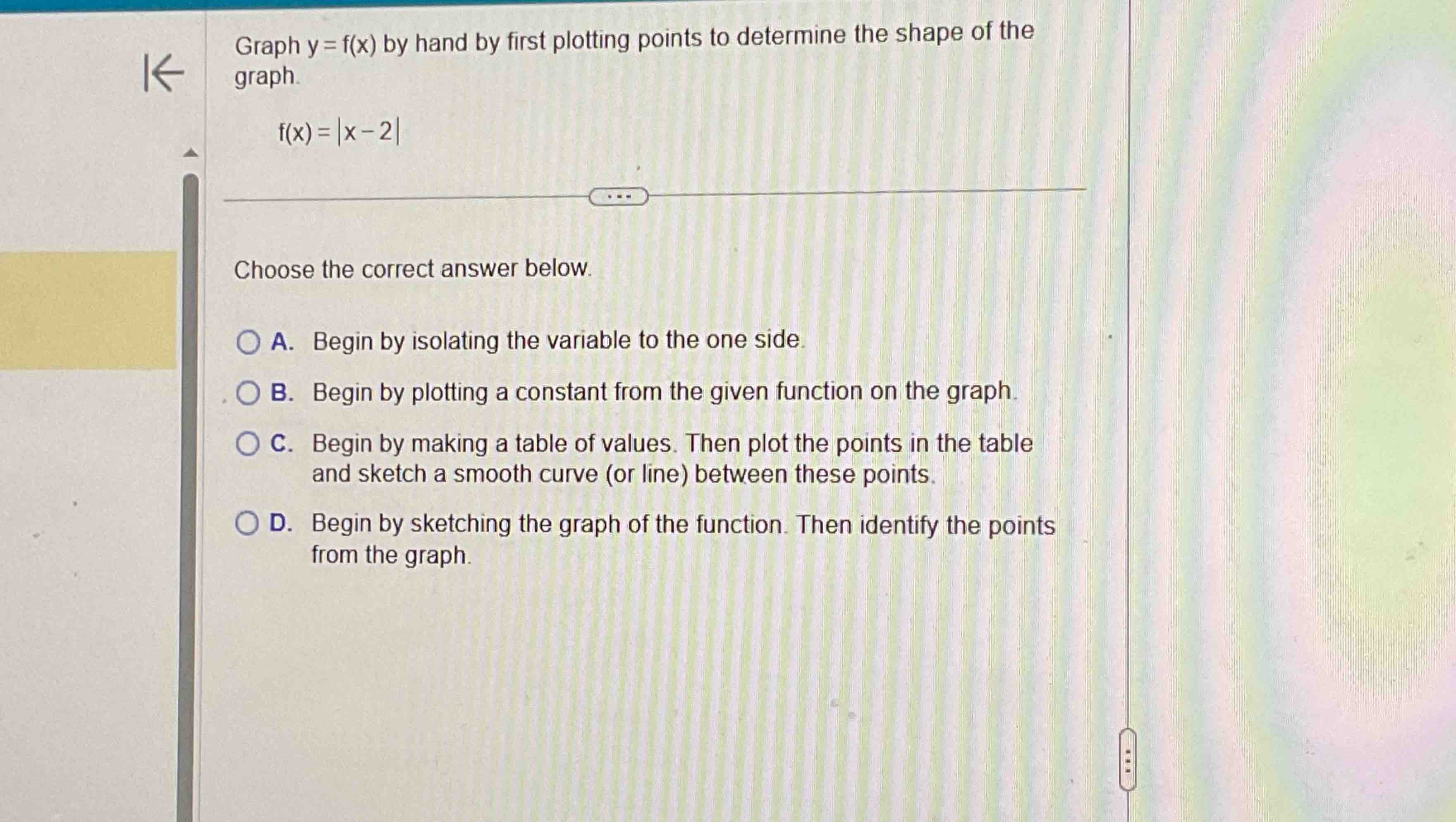 Solved Graph Yfx by Hand By First Plotting Points To