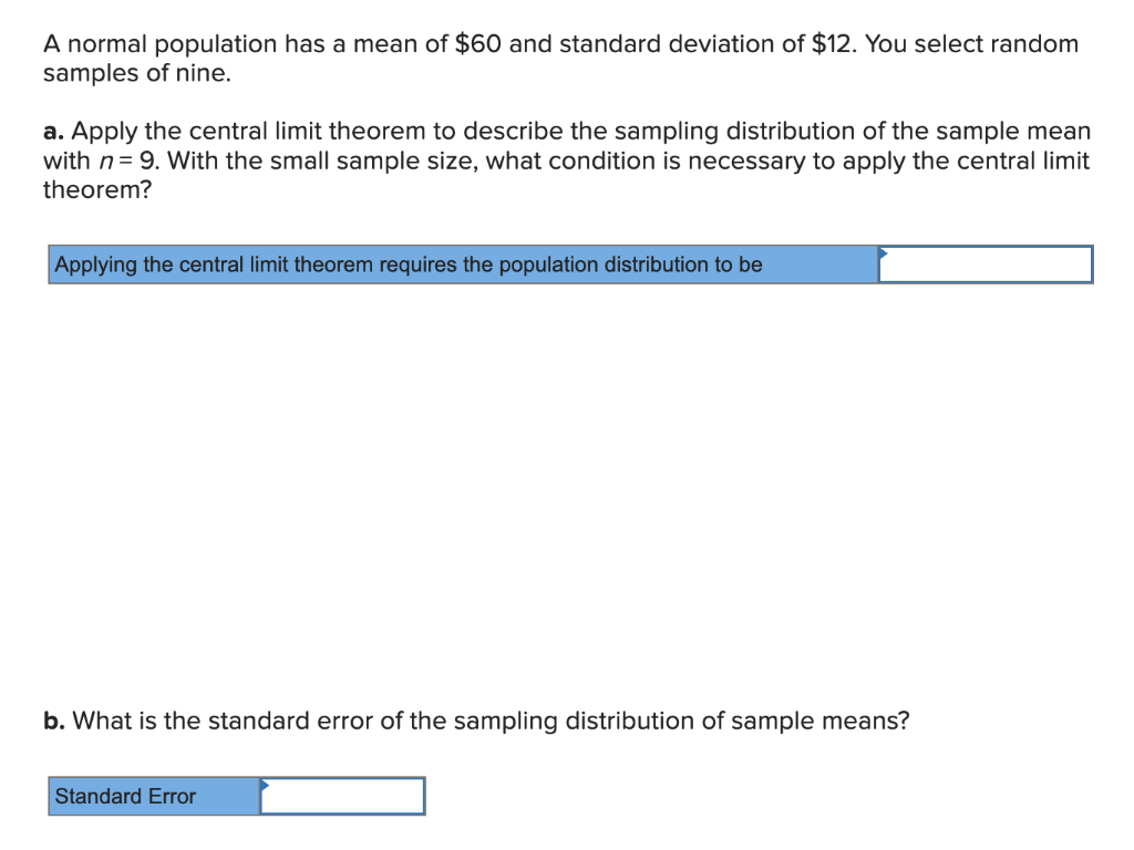 Solved A normal population has a mean of $60 and standard | Chegg.com