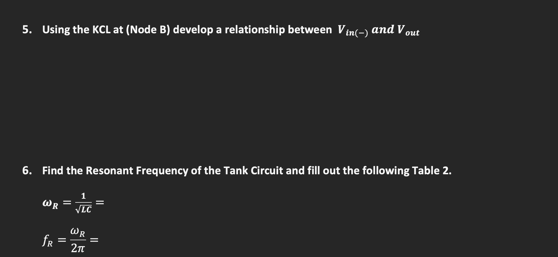 Solved Below is the tank circuit lab I want the stimulation | Chegg.com