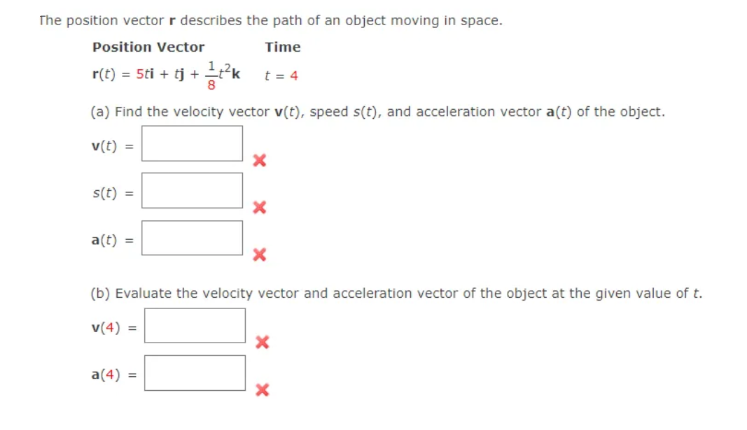 Solved The position vector r describes the path of an object | Chegg.com