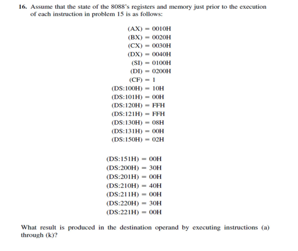 Solved 15. What operation is performed by each of the | Chegg.com