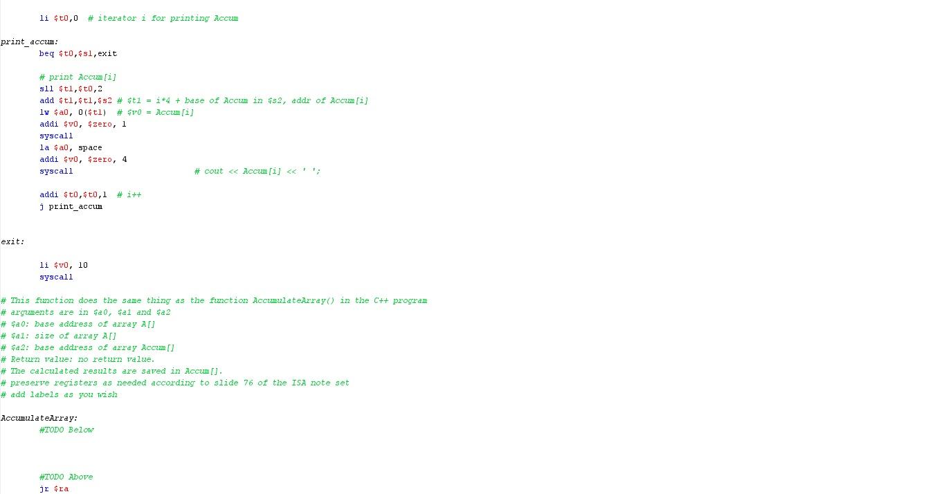 Convert C++ code to MIPS code, (AccumulateArray) Part | Chegg.com Convert C++ code to MIPS code, (AccumulateArray) Part | Chegg.com