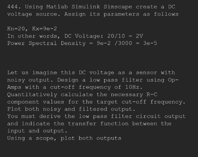 Solved 444. Using Matlab Simulink Simscape create a DC | Chegg.com