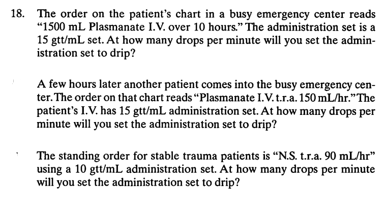 Solved 18. The order on the patient's chart in a busy | Chegg.com