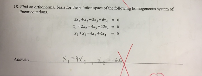Solved 18. Find an orthonormal basis for the solution space | Chegg.com