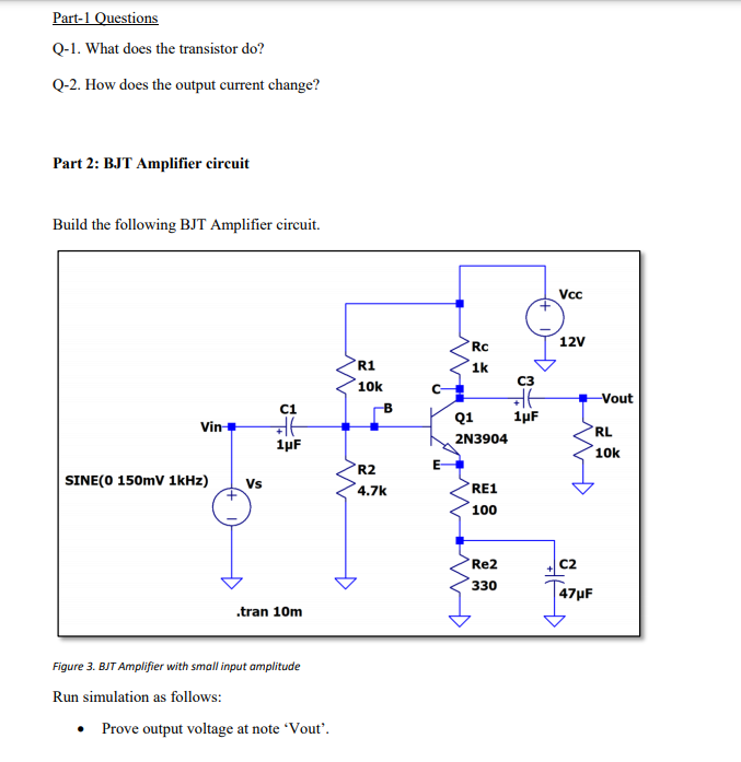 Solved Part 1: BJT Switching circuit Build the following | Chegg.com