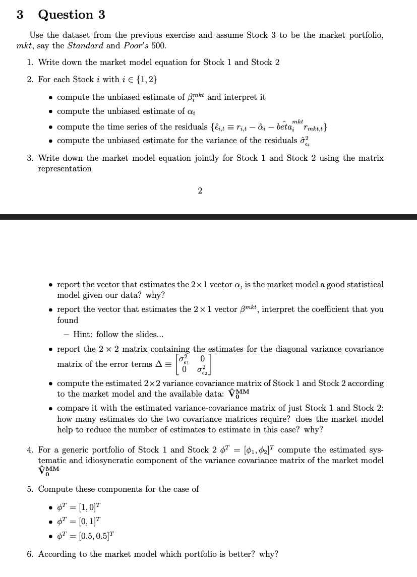 Solved Given the six years of percentage linear return from | Chegg.com