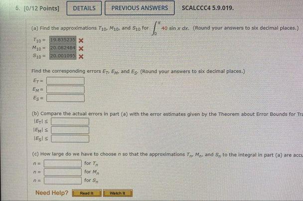 Solved 5. [0/12 Points] DETAILS PREVIOUS ANSWERS SCALCCC4 | Chegg.com