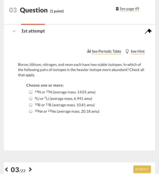 Solved 03 Question 1 point) e See page 49 1st attempt See | Chegg.com