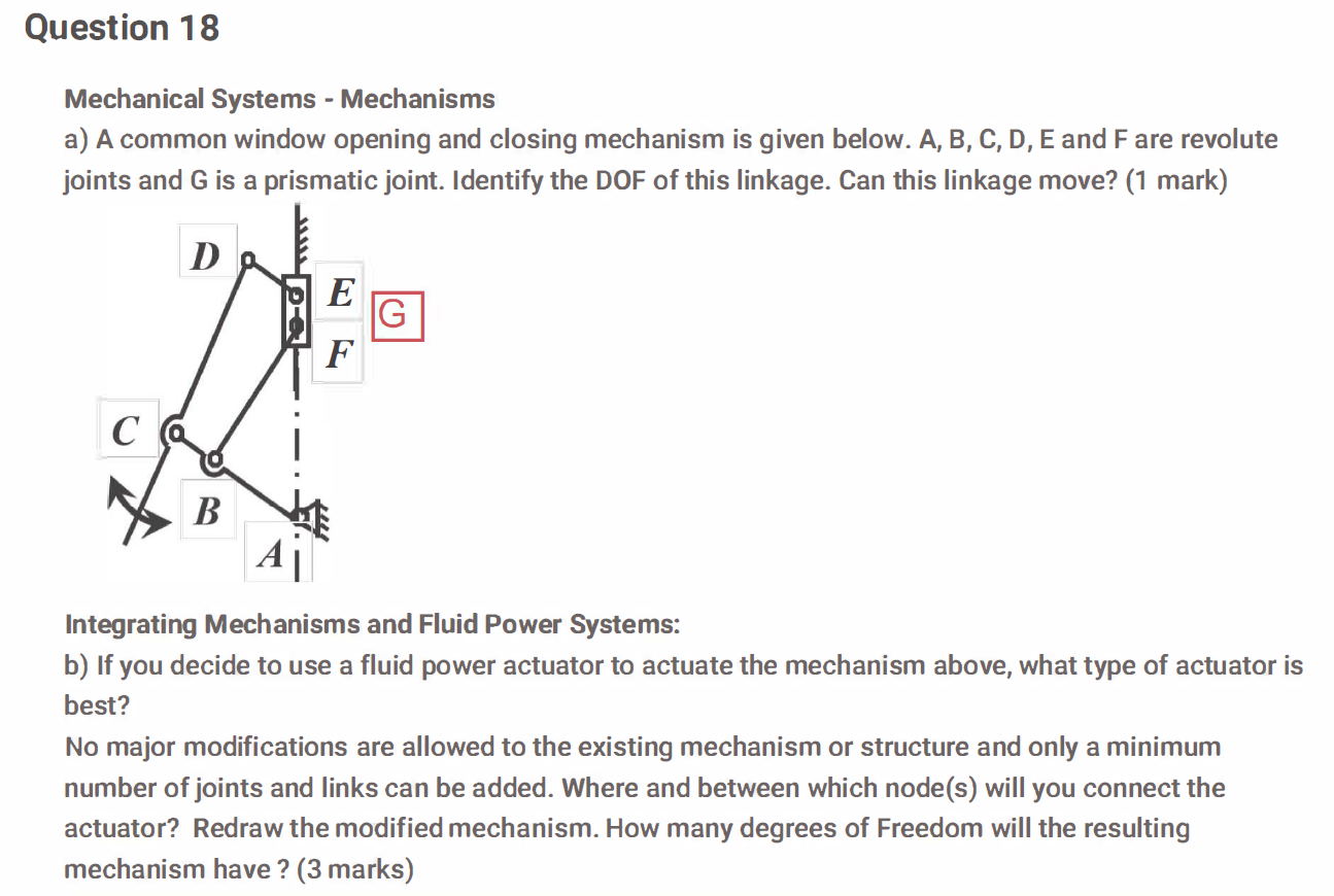 Mechanical Systems - Mechanisms a) A common window | Chegg.com