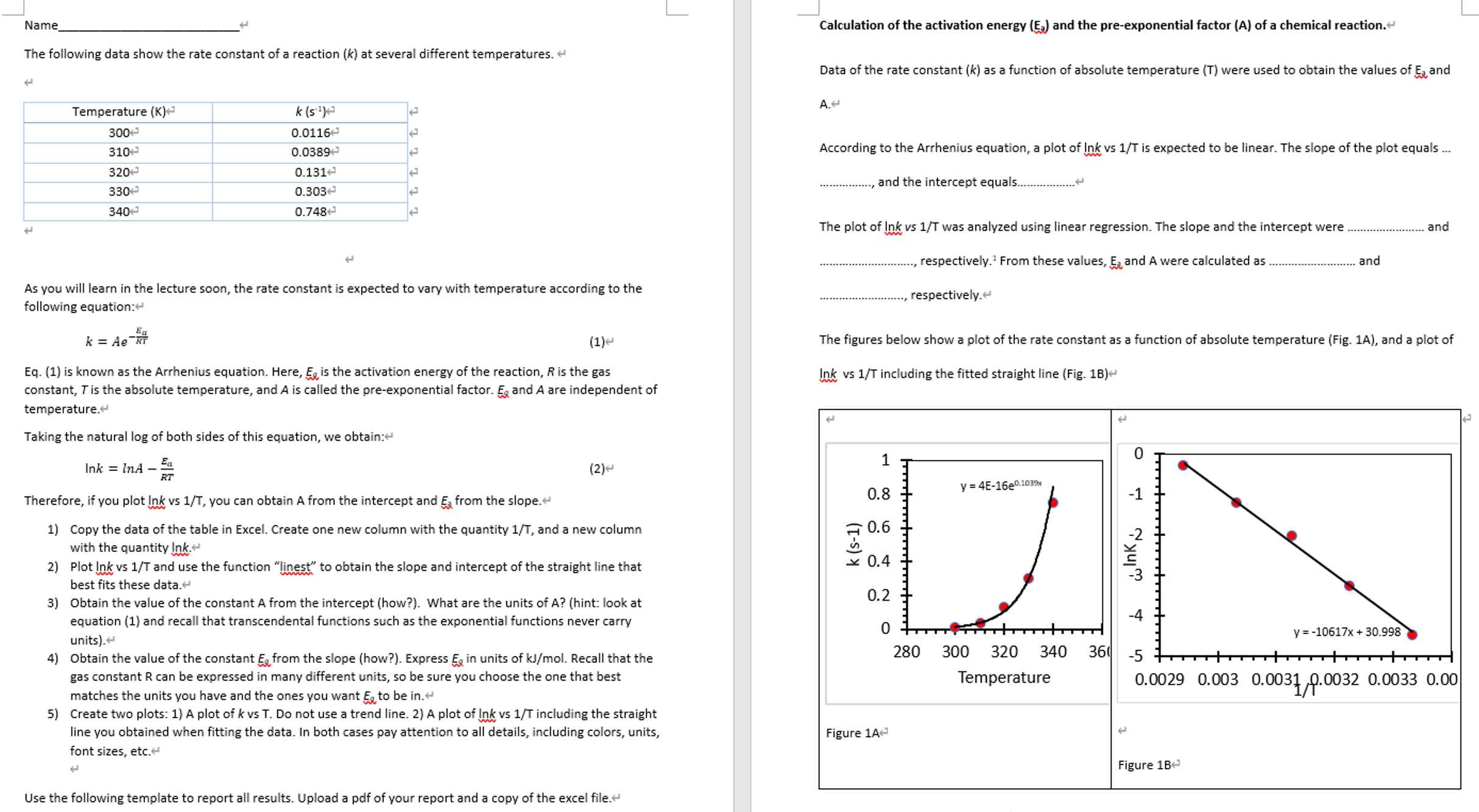 Solved A.According to the Arrhenius equation, a plot of | Chegg.com
