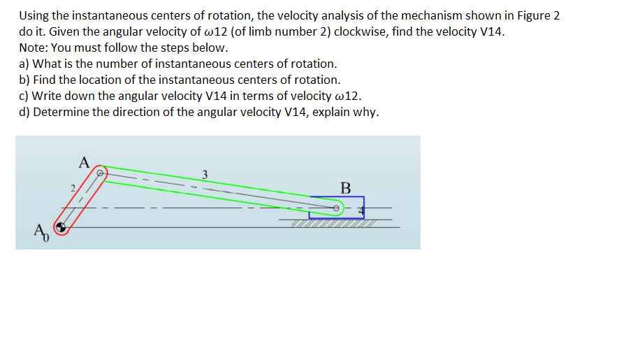Using the instantaneous centers of rotation, the | Chegg.com