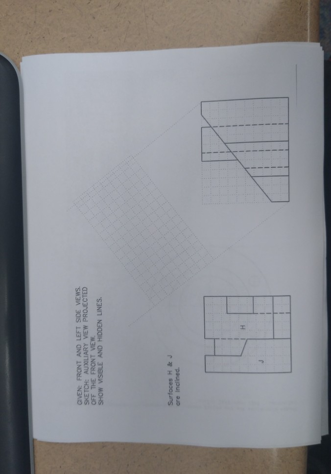 Solved GIVEN: FRONT AND LEFT SIDE VIEWS. SKETCH: AUXILIARY | Chegg.com