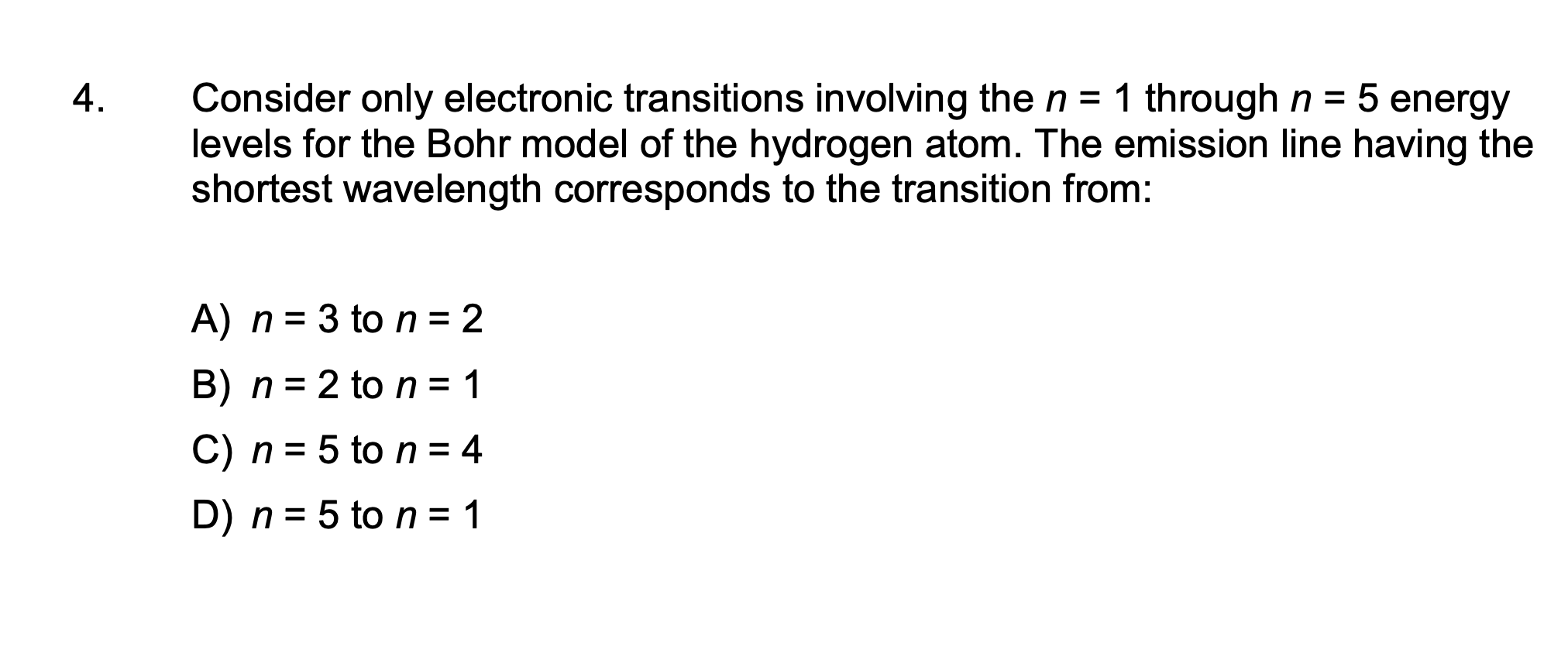 Solved Consider only electronic transitions involving the | Chegg.com