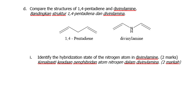 Solved d. Compare the structures of 1,4-pentadiene and | Chegg.com