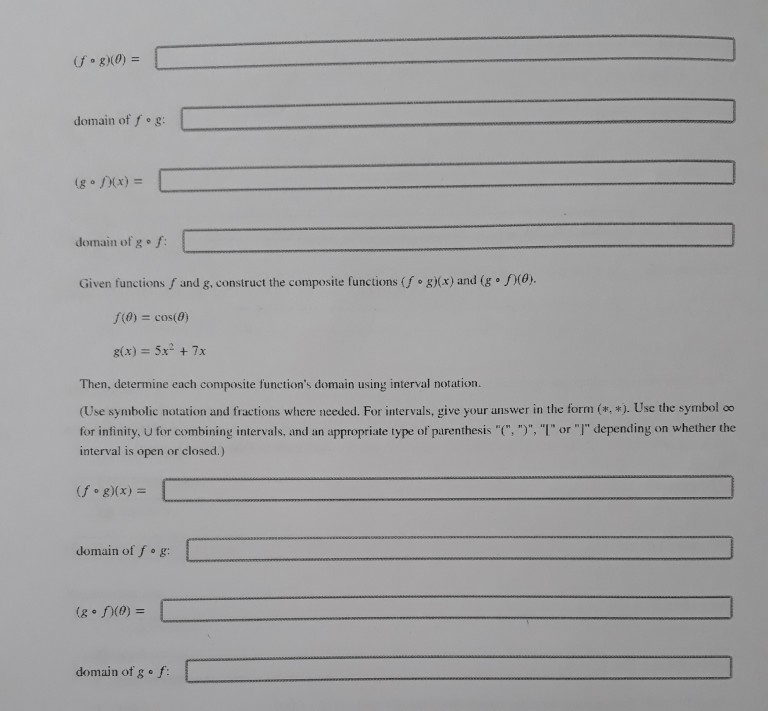 Solved f(x). Given functions f and g. construct the | Chegg.com