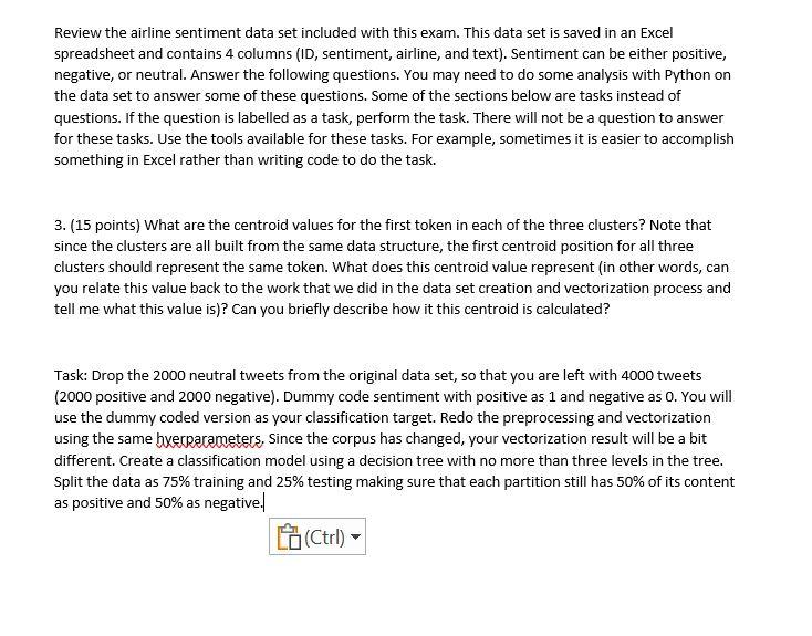 Solved Review the airline sentiment data set included with | Chegg.com