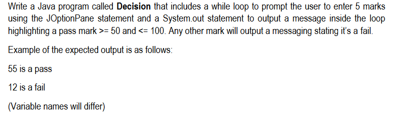 Solved Write A Java Program Called Decision That Includes A 9928