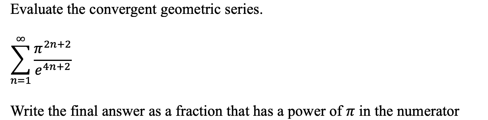 Solved Evaluate the convergent geometric series. | Chegg.com