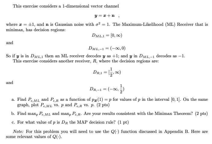 This exercise considers a 1-dimensional vector | Chegg.com