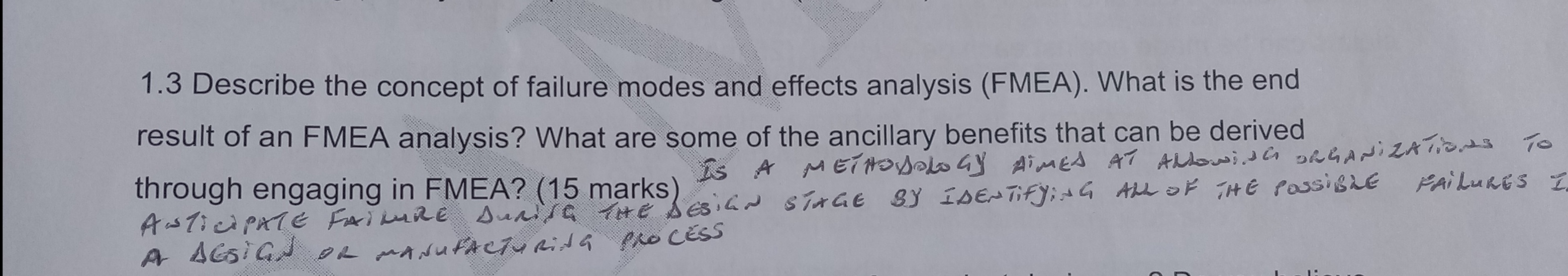 Solved 1.3 ﻿Describe the concept of failure modes and | Chegg.com