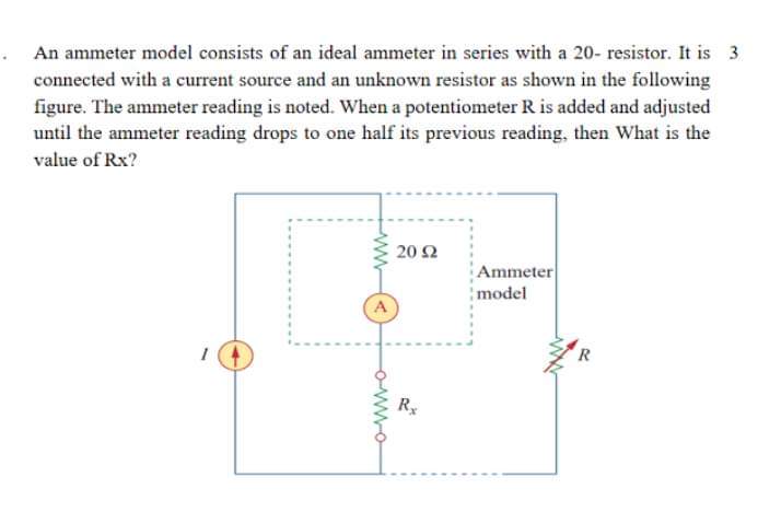 An ammeter model consists of an ideal ammeter in | Chegg.com