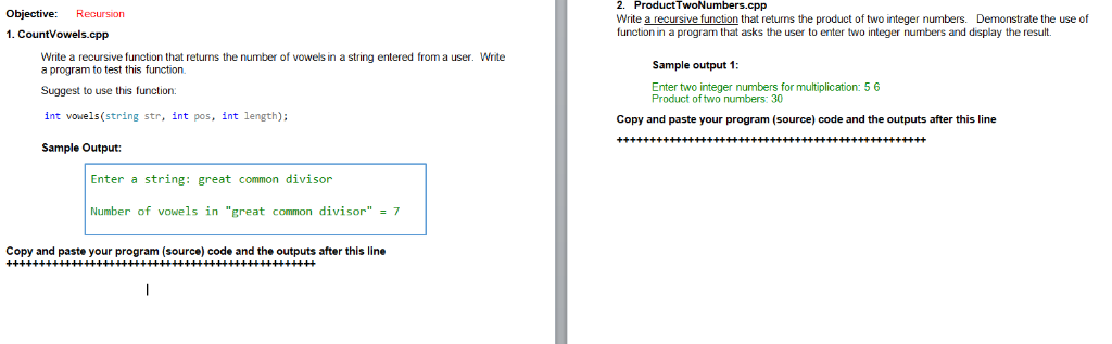 Solved 2. ProductTwoNumbers.cpp Write a recursive function | Chegg.com