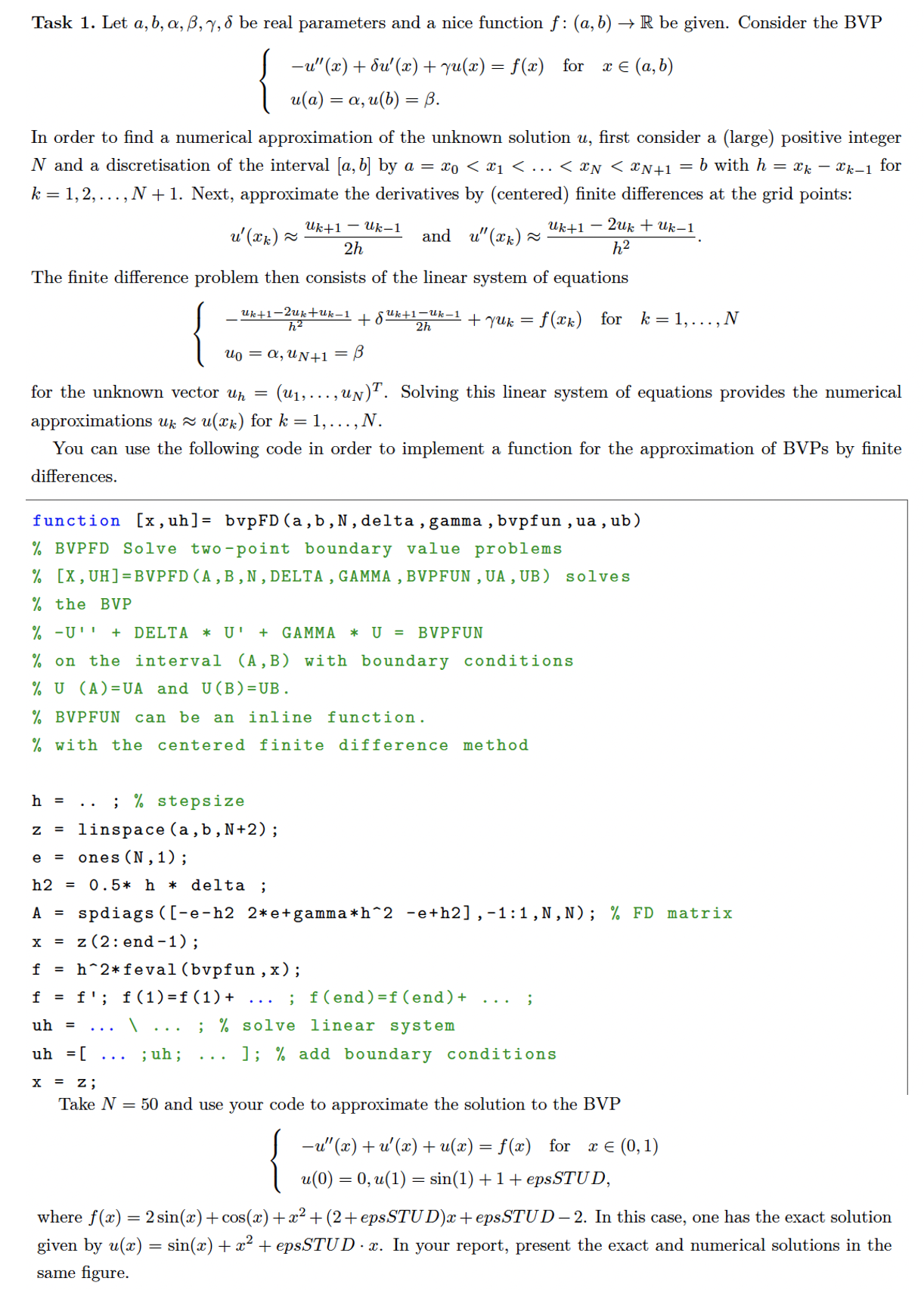 Solved Regarding PDE: Epsud=1Task 1. ﻿Let a,b,α,β,γ,δ ﻿be | Chegg.com
