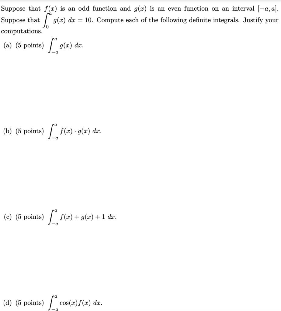 Solved ſo Suppose that f(x) is an odd function and g(x) is | Chegg.com